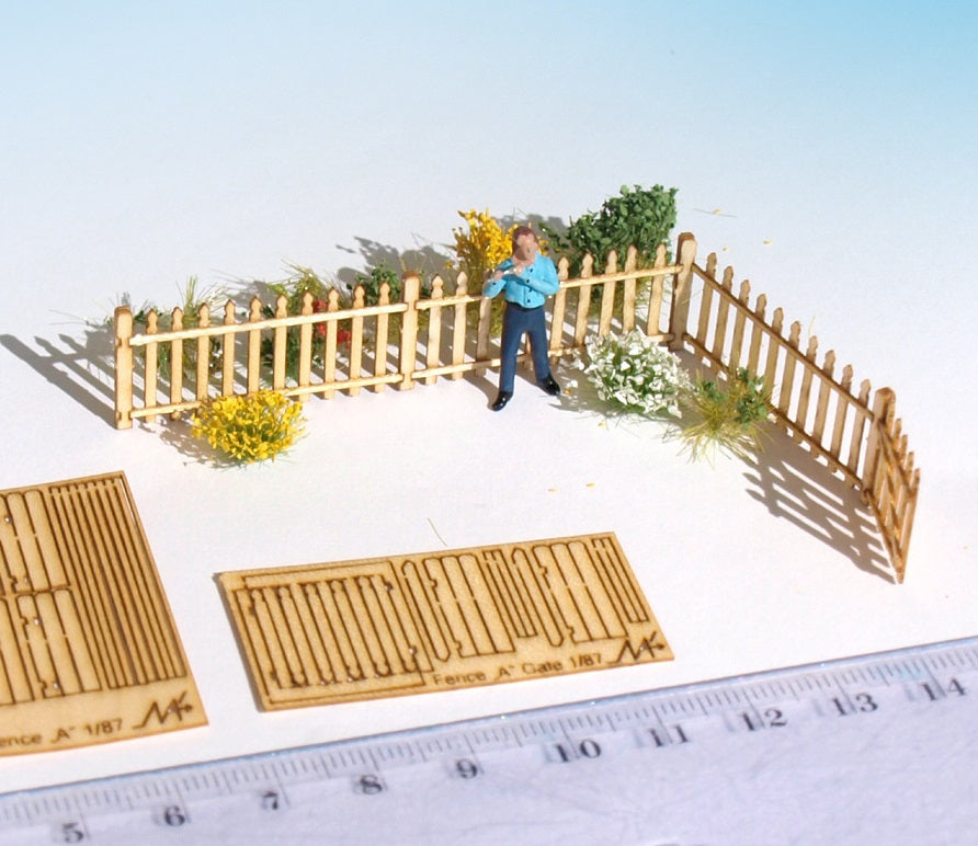 naaron88 Miniature Picket Fence Kit HO OO scale diorama railway model ...